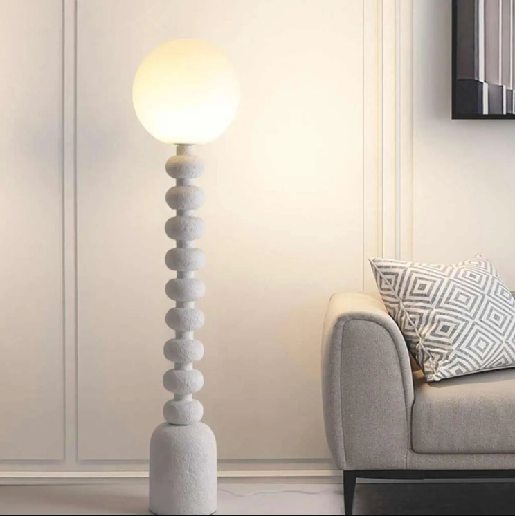 Contemporary Chess Floor Lamp Sand White | BVH Modern LED Lighting ...