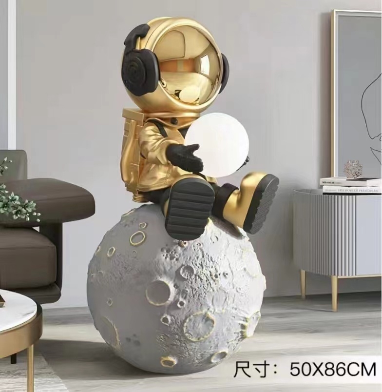 Modern Fiberglass Spherical Astronaut Ornament Floor Lamp | BVH Modern ...