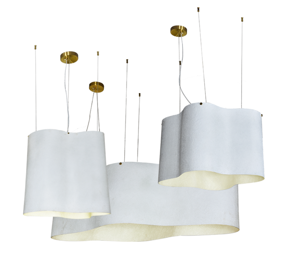 Luxury White Fiberglass Steel Pendant Lamp | BVH Modern LED Lighting ...
