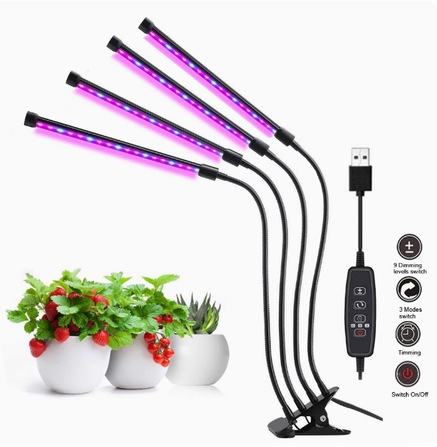 LED 5V Succulent Nourishing Lamp Circular Tube Clamp Plant Growth Light ...